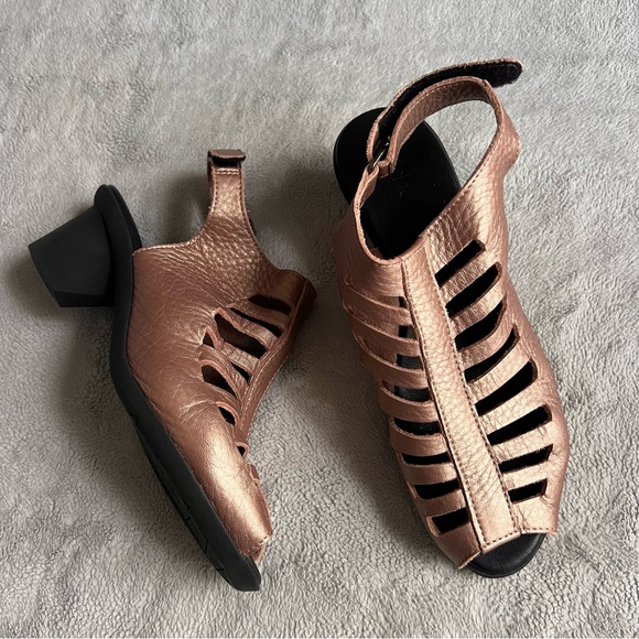 Arche | Shoes | Arche Enexor Slingback Cutout Cage Heel Metallic ...